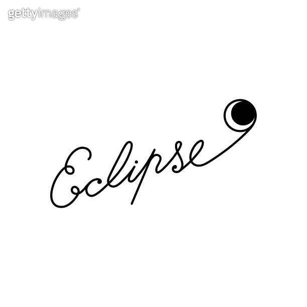 Eclipse. Hand lettering on a white background . Vector illustration ...