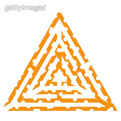 Simple triangular Maze. Labyrinth with Entry and Exit.Vector ...