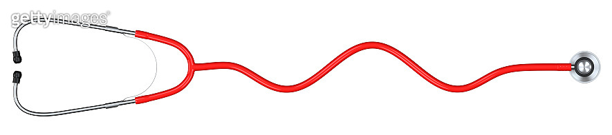 Red Nurse Stethoscope With Long Tube Medical Health Care Symbol ...