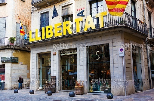 Catalonia Independence Flags on balconies. The Catalan independence ...