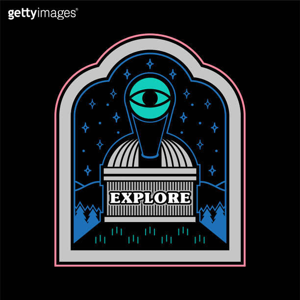 observatory on mountain patch sticker (1162618375) 일러스트, 무료 일러스트 - 게티이미지뱅크
