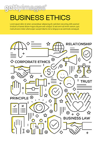 Business Ethics Concept Line Style Cover Design for Annual Report ...