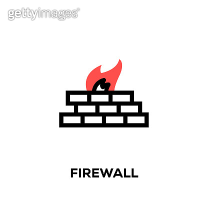 Flat line design style modern vector Firewall icon 이미지 (1094381122 ...