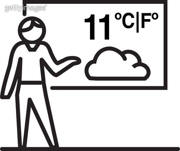 News and media weather meteorologist presenting the weather forecast ...
