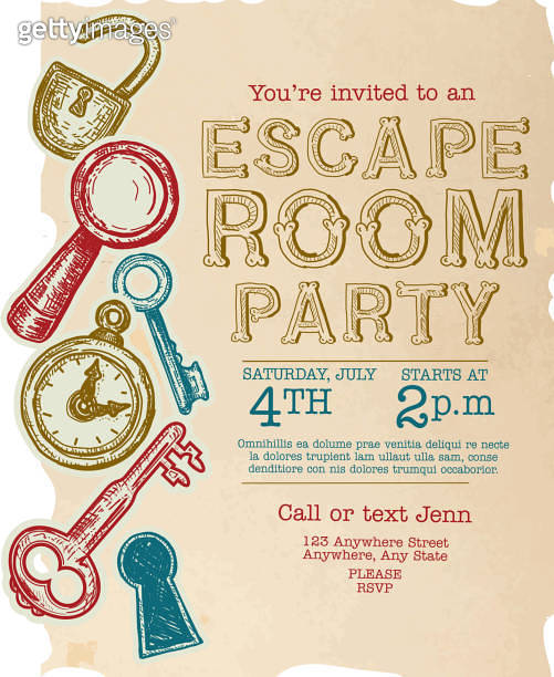 Escape Room Birthday Party Celebration invitation design template ...