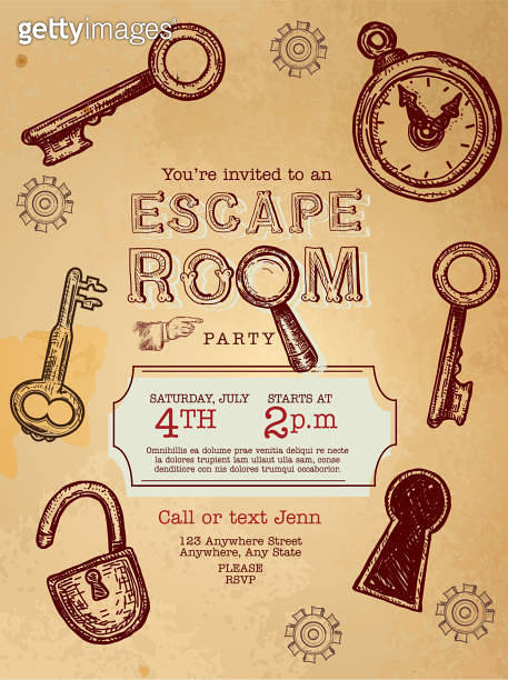Escape Room Birthday Party Celebration invitation design template ...