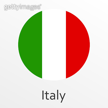 Flag of Italy round icon, badge or button. Italian national symbol ...