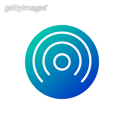 Network logo circle design, wireless logo in circle. radio sound cell ...