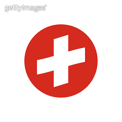 Switzerland circle flag icon. Waving Swiss symbol. Vector illustration ...