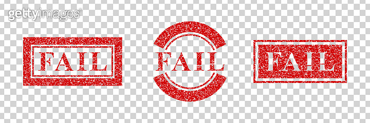 Vector set of realistic isolated grunge rubber stamp of Fail for ...