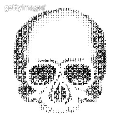 Skull Silhouette from Numbers 0 and 1. ASCII Art. Computer Virus ...