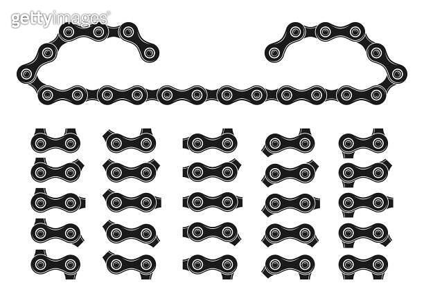 Silhouette of Roller Chain That Used on Bicycles and Motorcycles ...