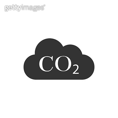 CO2 emissions in cloud icon isolated on transparent background. Carbon ...