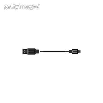 USB Micro cables icon isolated. Connectors and sockets for PC and ...