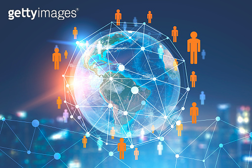 Global people network, night city 이미지 (1090608896) - 게티이미지뱅크