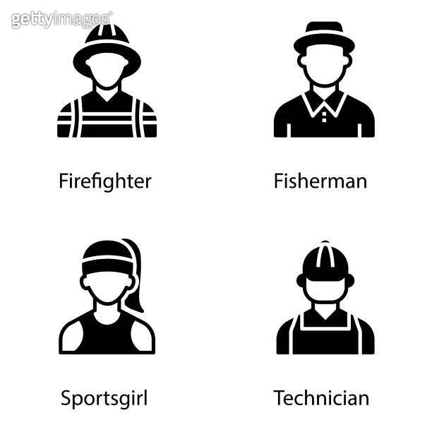 Pack of Expert Avatar Glyph Icons 이미지 (1170815824) - 게티이미지뱅크