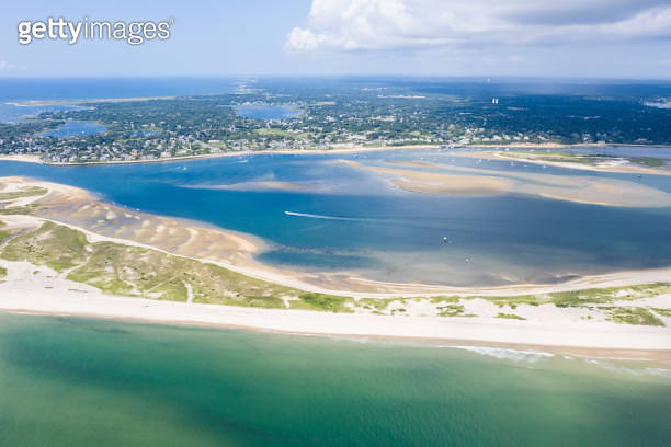 Aerial View of Beach and Town of Chatham on Cape Cod 이미지 (1166391438 ...