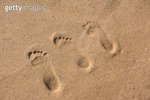 Three footprints of a family: mother, father and child 이미지 (1128513124 ...