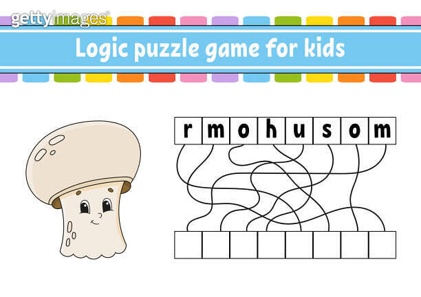 Logic puzzle game. Learning words for kids. Find the hidden name ...