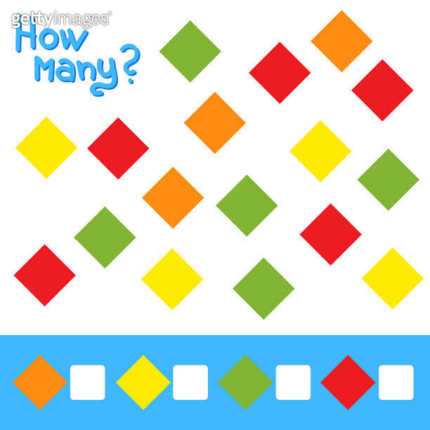 Game for preschool children. Count as many squares in the picture and ...
