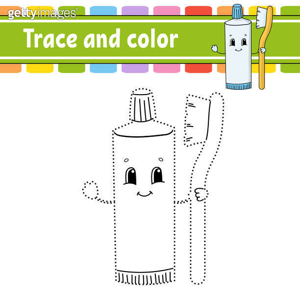 Trace and color. Coloring page for kids. Handwriting practice ...