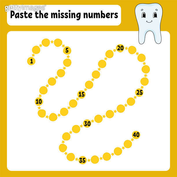 Paste the missing numbers. Handwriting practice. Learning numbers for ...