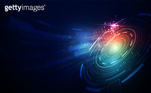 Modern Abstract technology concept communication circle digital ...