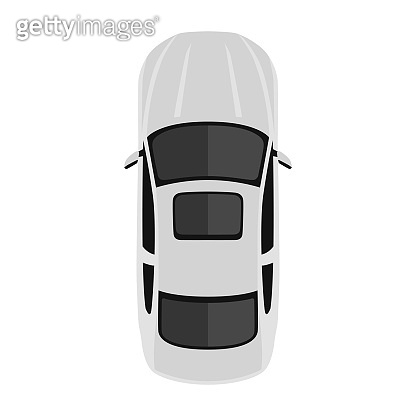 Car from above, top view. Cute cartoon car with shadows. Modern urban ...