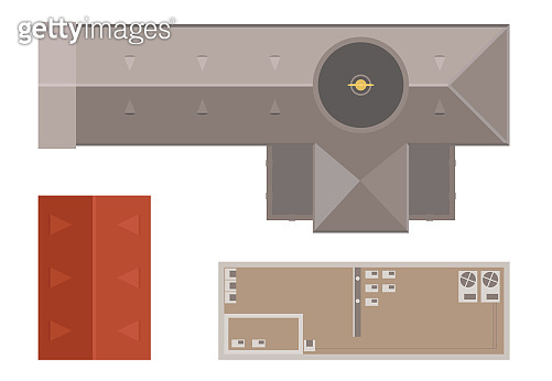 Set of buildings from above, top view. Realistic modern houses isolated ...