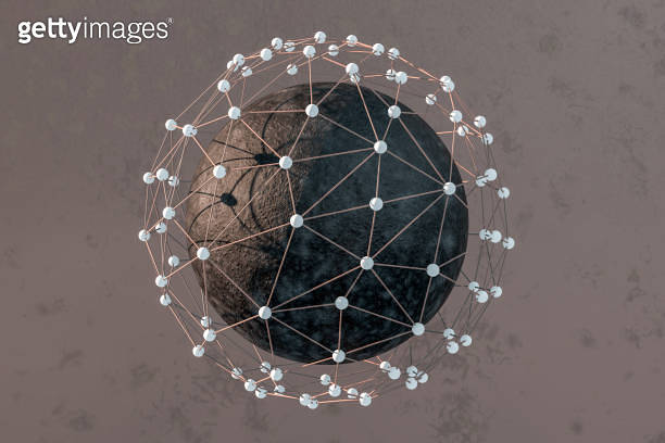 Global digital mesh network with sphere, Blockchain Concept 이미지 ...
