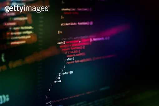 Web programming functions on laptop on laptop. IT business. Python code computer screen. 이미지 ...