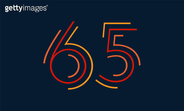 Number sixty five vector numbers alphabet, modern dynamic flat design ...