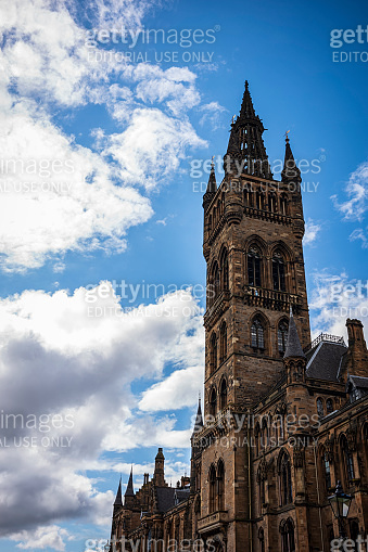 The signature gothic bell tower at Bute Hall at the University of ...