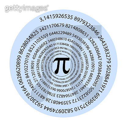 the number of pi in a spiral and many numbers after the decimal point ...