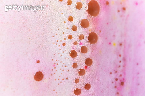 Soft pink foam texture for bathroom with air bubbles, background with ...