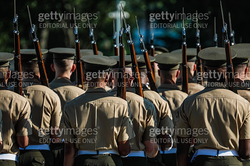 US Marine Corps Color Guard Ceremonies 이미지 (1166323196) - 게티이미지뱅크