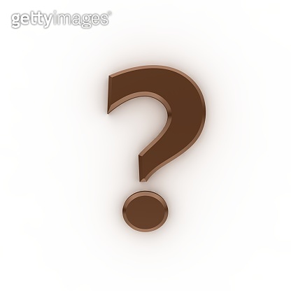 question mark interrogation point punctuation mark brown 3d three ...