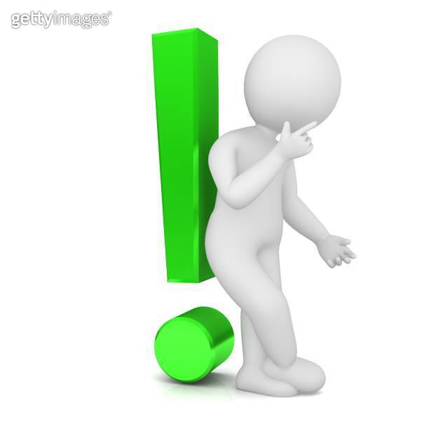 exclamation point mark green 3d sign symbol icon white asking thinking ...
