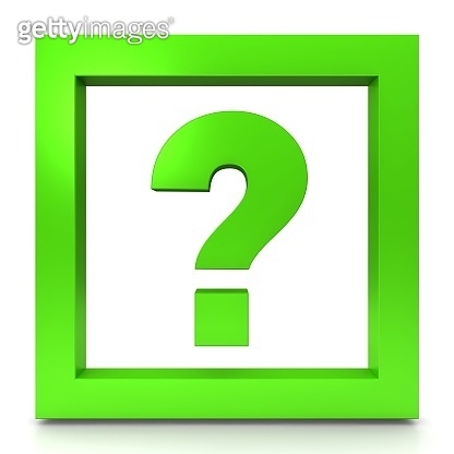 question mark interrogation point punctuation mark green 3d help sign ...