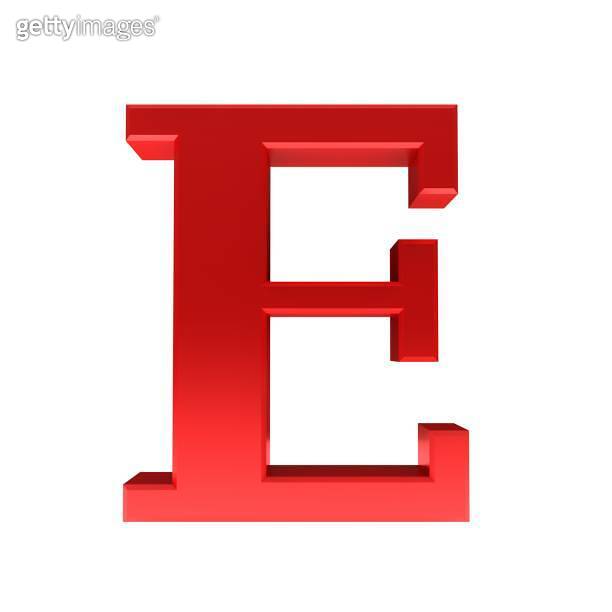 letter E capital alphabet letter red font 3d rendering illustration ...