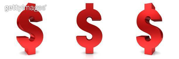dollar sign red us dollar symbols icon set 3d render graphic 이미지 ...