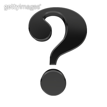 question mark icon 3d black interrogation point asking sign punctuation ...