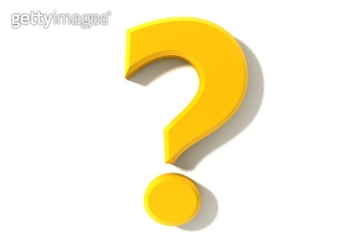question mark interrogation point yellow gold 3d render graphic cut out ...