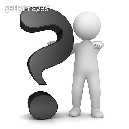 question mark 3d black interrogation man person pointing asking ...