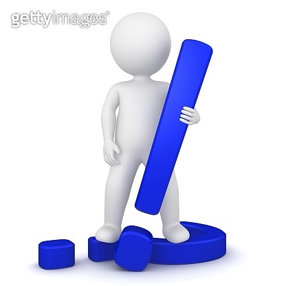 exclamation point 3d blue tip sign advice symbol ideas icon standing ...