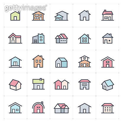 Icon set - Home icon full color vector illustration 이미지 (1134830513 ...
