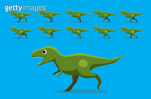 Animal Animation Sequence Dinosaur T-Rex Running Cartoon Vector 이미지 ...