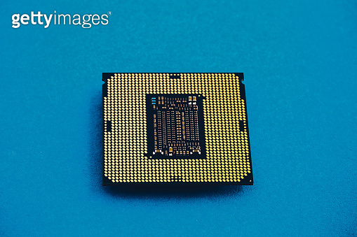Computer chip microprocessor with abstract colorful light circuit ...