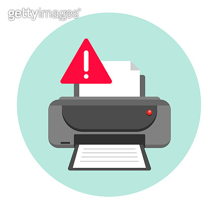 Printer Error. Vector illustration concept on white background 이미지 ...