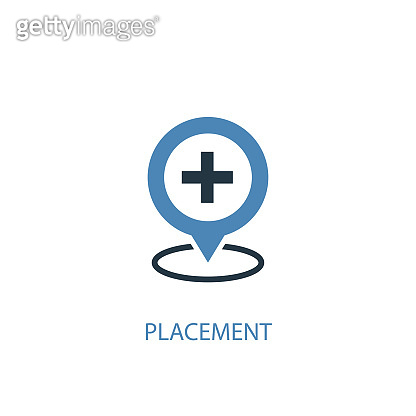 placement concept 2 colored icon. Simple blue element illustration ...